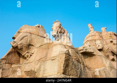 Qin Shi Huang (259 BC-210 BC). Portrait of the founder of the Qin ...