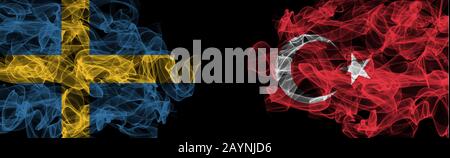 Turkey vs. Sweden flags on green soccer field Stock Photo - Alamy