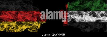 Flags of the countries of Germany and the United Arab Emirates UAE ...