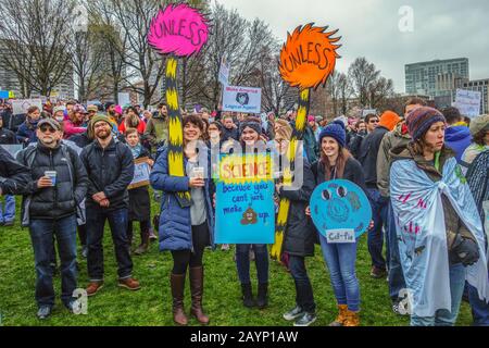 People protest on Boston Common, Tuesday, March 4, 2025, in Boston. (AP ...