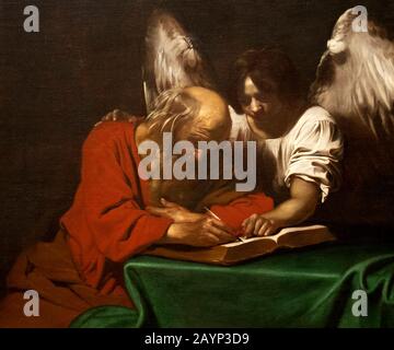 Saint Matthew and the Angel by Nicolas Regnier Stock Photo - Alamy