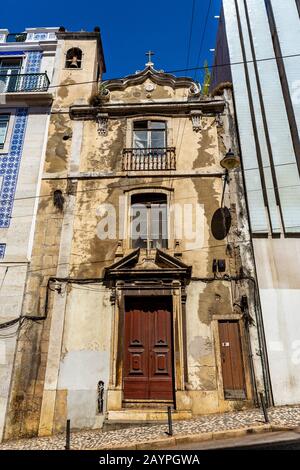 Facade of ruined Chapel of the Ascension of Christ, built in the 16th ...