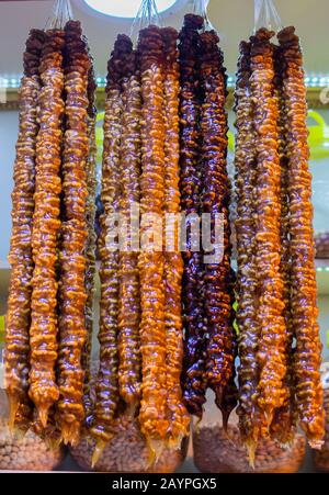 Turkish style fruit dried pulp as snack food Stock Photo - Alamy