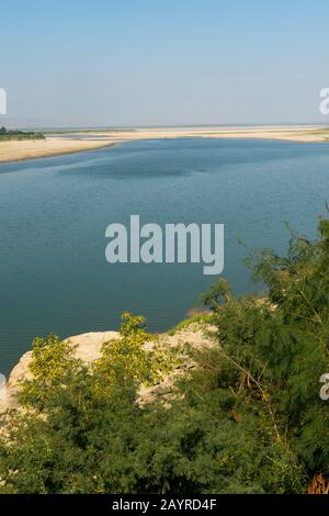 the landscape of the Ayeyarwady River in Bagan in Myanmar in ...