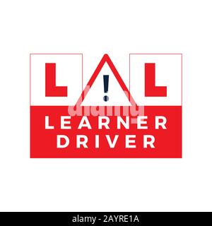 Letter L learner driver plate icon. cartoon flat style trend modern ...
