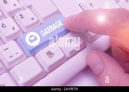 Handwriting text writing Garbage. Conceptual photo waste material or ...