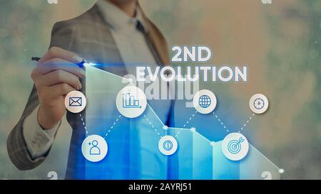 Text sign showing 2Nd Evolution. Business photo text change in the ...