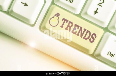 Conceptual hand writing showing Trends 2020. Concept meaning general ...