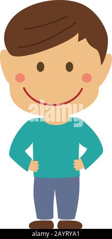Cartoon deformed male person vector illustration ( Asian/Japanese ...