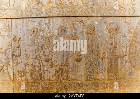 Residents of historical empire with animals in Persepolis Stock Photo ...