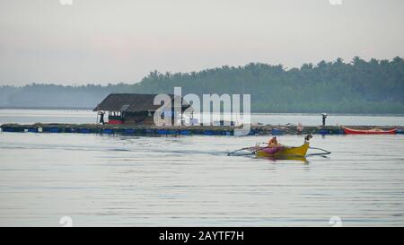 Banay Banay, Davao Oriental, Philippines - March 2016: A farmer plows ...