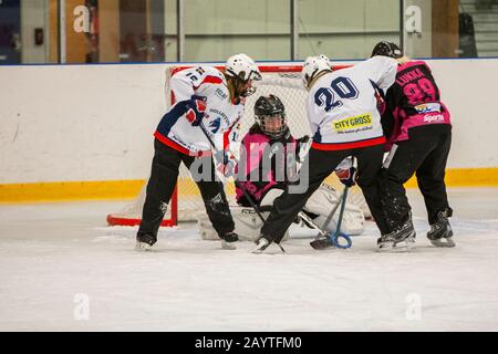 Girls compete in the sport ringette Stock Photo - Alamy