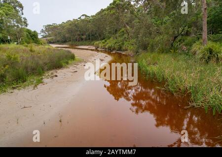 spring water contaminated by chemicals. Pollution concept Stock Photo ...
