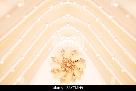 3D abstract Christmas beige background with geometric Christmas trees ...