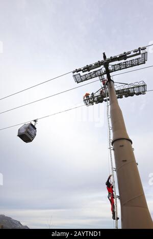 funicular rescue or cableway rescue or cable car rescue Stock Photo - Alamy