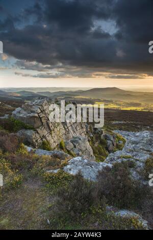 A wide view from Stiperstones, a shattered quartzite ridge near the ...