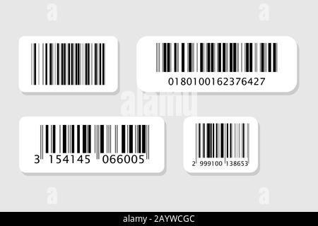 Realistic black barcode icon. Bar code sign. Product label for scanning ...