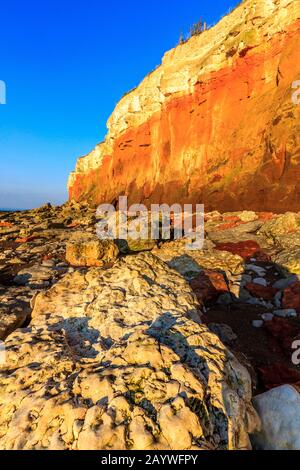 hunstanton norfolk cliff strata from beach east anglia england uk gb ...