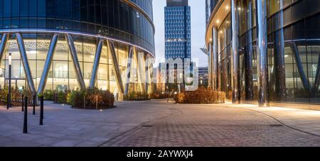 Warsaw Spire office complex at night Stock Photo - Alamy