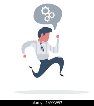 Businessman ready to start running. Work competition icon isolated on ...