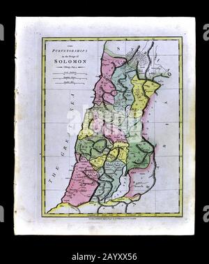 1808 Wilkinson Map Kingdom of Solomon Old Testament Holy Land Ancient ...