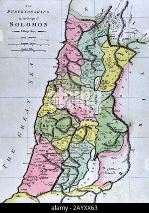 1808 Wilkinson Map Kingdom of Solomon Old Testament Holy Land Ancient ...