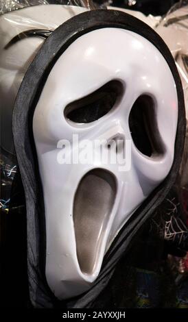 Portrait of a girl in a terrible make-up in honor of Halloween on a ...