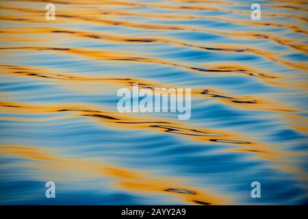 Artsy ripples at sunset on Frederick Sound in Southeast Alaska, USA ...