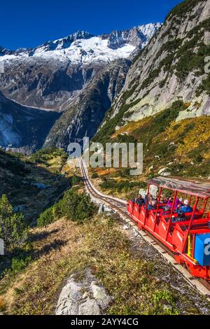 HANDEGG, SWITZERLAND - October 2019 - Gelmerbahn near by the ...