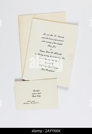 Vintage 1946 Wedding Invitation, USA Stock Photo - Alamy