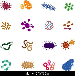 microorganism bacteria virus color icon vector illustration Stock ...