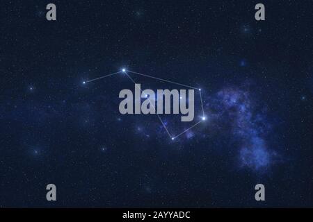 Volans constellation stars in outer space. Fying fish constellation ...