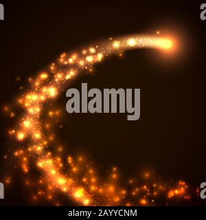 Glittering gold dust tail. Twinkling glitter wave Vector eps10 Stock ...