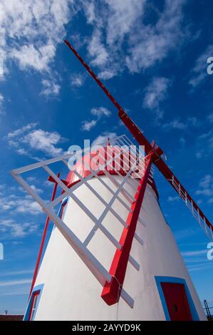 old windmill on the azores island sao miguel Stock Photo - Alamy