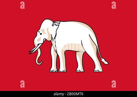 Thailand, the historical flag of Siam, red with white elephant Stock ...