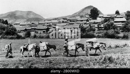 Asia, China, Yunnan Province, Simao Region, Yueshong Village. Wa women ...