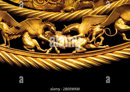 Ukraine: Scythian gold pectoral, 4th century BCE. Scythian golden ...
