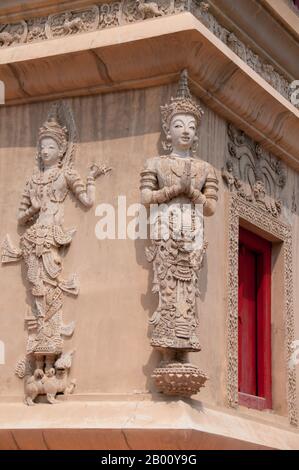 Thailand: Sculpture of a thewada (angels), Wat Nantaram, Chiang Mai ...