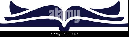 Open book vector icon with stars over it. Flat design. Open book logo ...