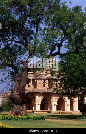 Lotus Mahal at the Zenana Enclosure in Hampi, South India Stock Photo ...