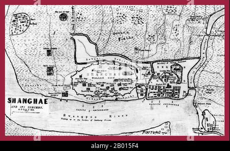 Old Map of the City of Shanghai and its Suburbs, China, Asia. Travels ...