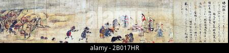 Japan: 'Hungry Ghosts Scroll'. Detail from a handscroll painting, late ...