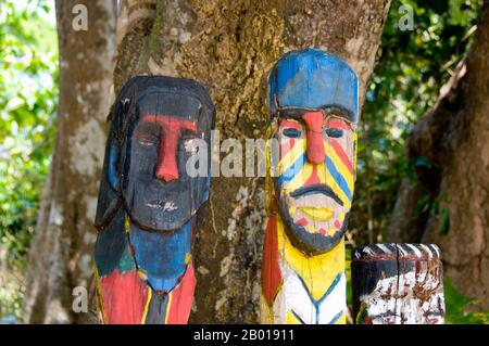 Thailand: Moken (Sea Gypsy) totems, Moken village, Ko Surin Tai, Surin ...