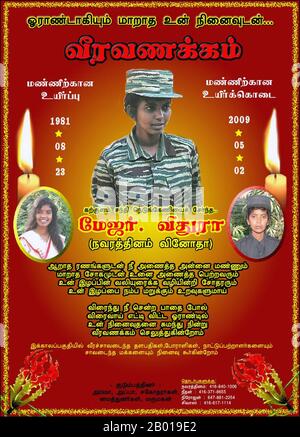 Sri Lanka: A female 'martyr' of the LTTE independence struggle. The Liberation Tigers of Tamil ...