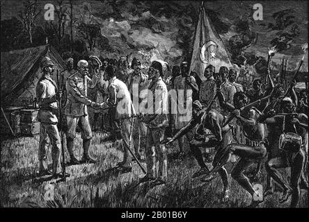 Henry Morton Stanley (1841-1904) expedition. British journalist and ...