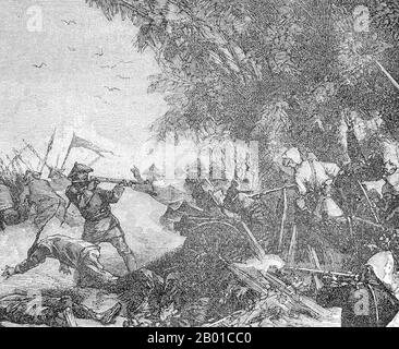 China/Vietnam: A battle between Chinese and Vietnamese forces during ...