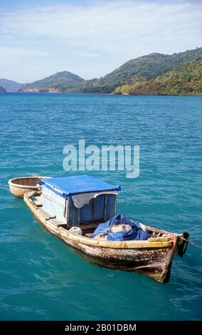 Vietnam: Fisherman and boat, Con Son Island, Con Dao National Park, Con ...