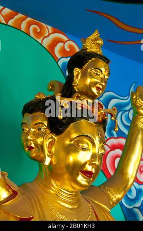 China: A statue of Marici or Dou Mu in one of the Long Men (Dragon Gate ...