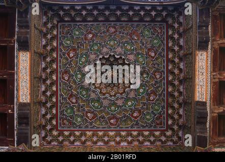 Uzbekistan: A ceiling detail from the iwan or covered portico at Bolo ...
