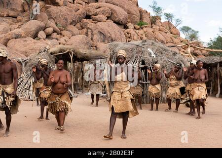 Dance of the native people, Damara Living Museum, near Twyfelfontein ...